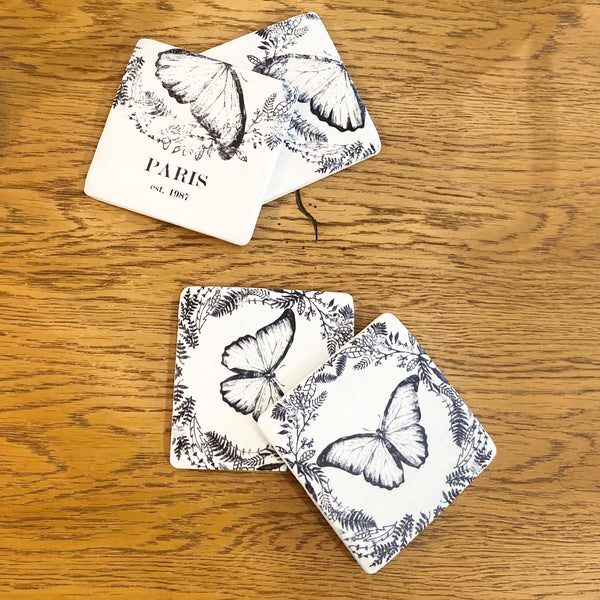 Butterfly - Papillon - Paris Coasters (Set of 4) - Malmaison