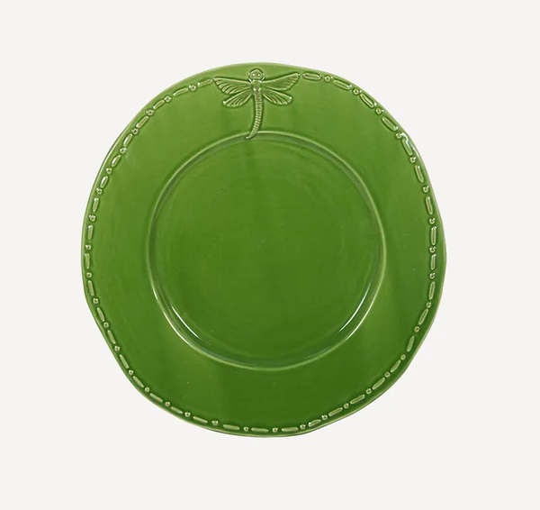 French Country Dragonfly Green Lunch Plates - Set of 4 - Malmaison